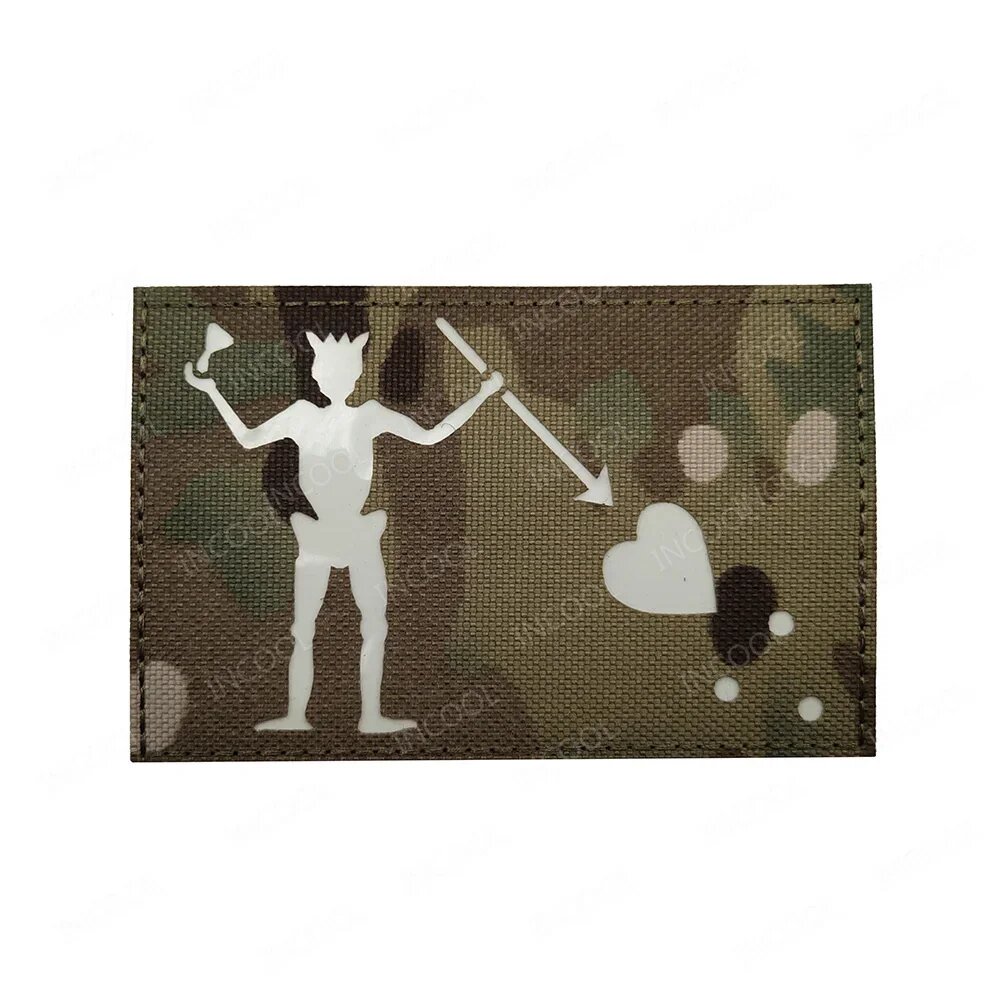 Светоотражающие вышитые патчи "Черная Борода" 21 Reflective 11X7CM