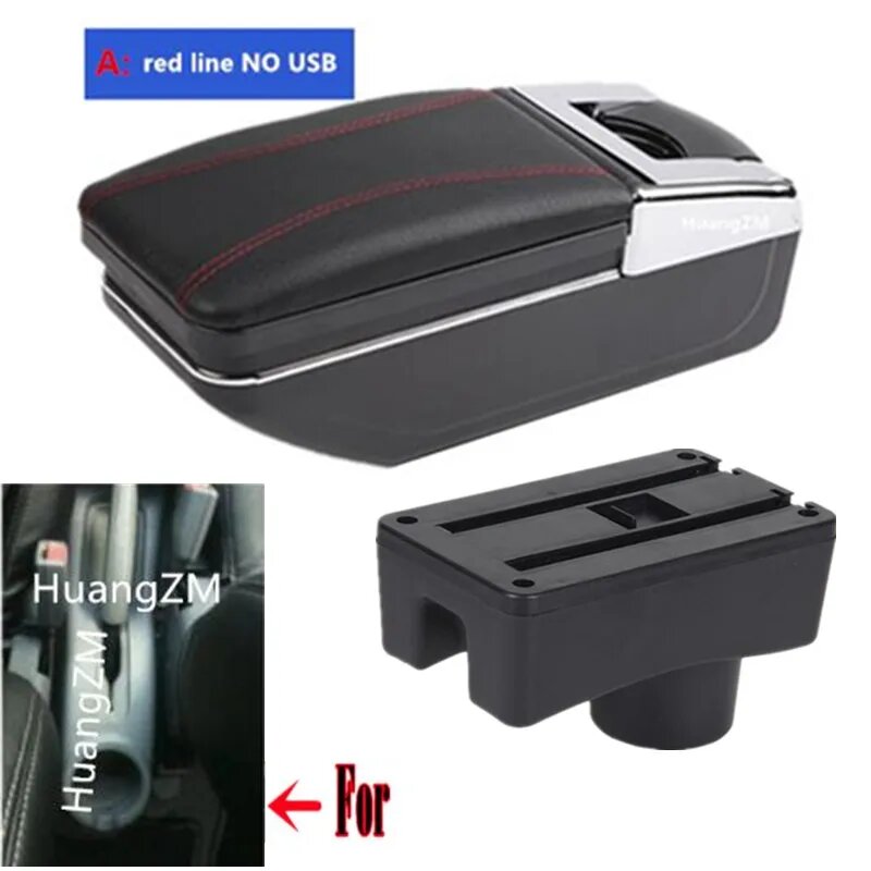 Подлокотник для Hyundai Accent Tagaz 2, автомобильный подлокотник, центральный ящик для хранения с USB, автомобильные аксессуары A red line NO USB