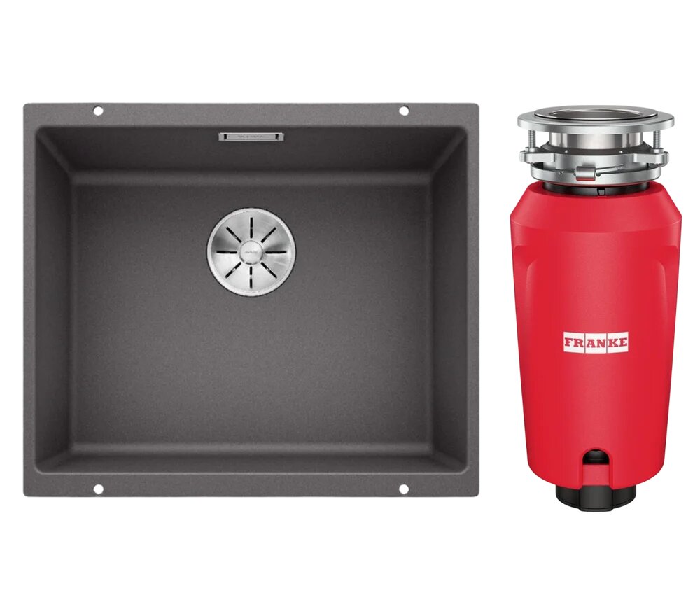 Комплект Мойка Blanco Subline 500-U 53x46, темная скала, искусственный гранит / Измельчитель Franke 134.0715.094 механический