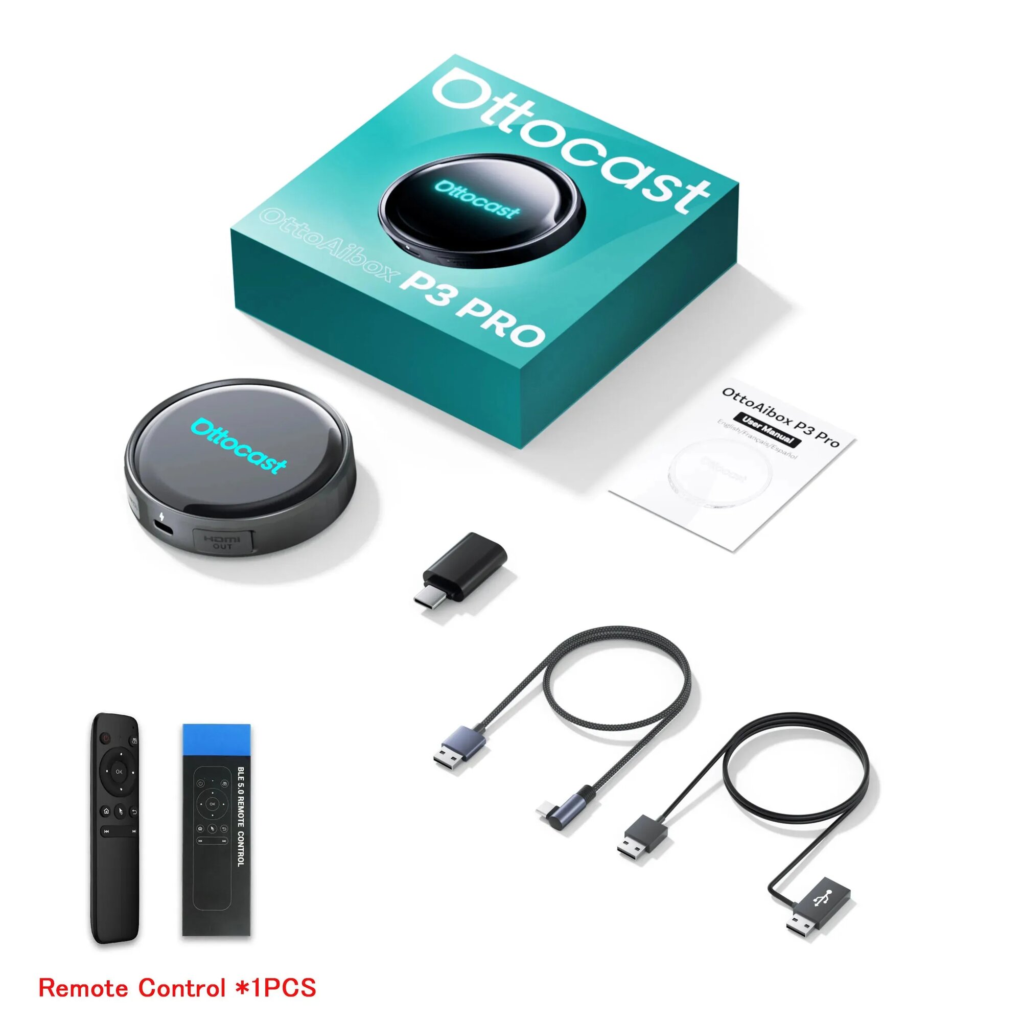 OTTOCAST P3 Pro Ai Box для Carplay/Android Auto