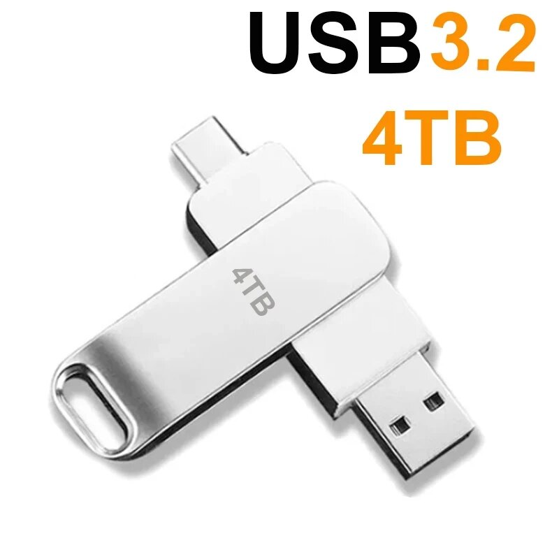 USB 3.2 USB-накопитель 4ТБ, Silver-4TB