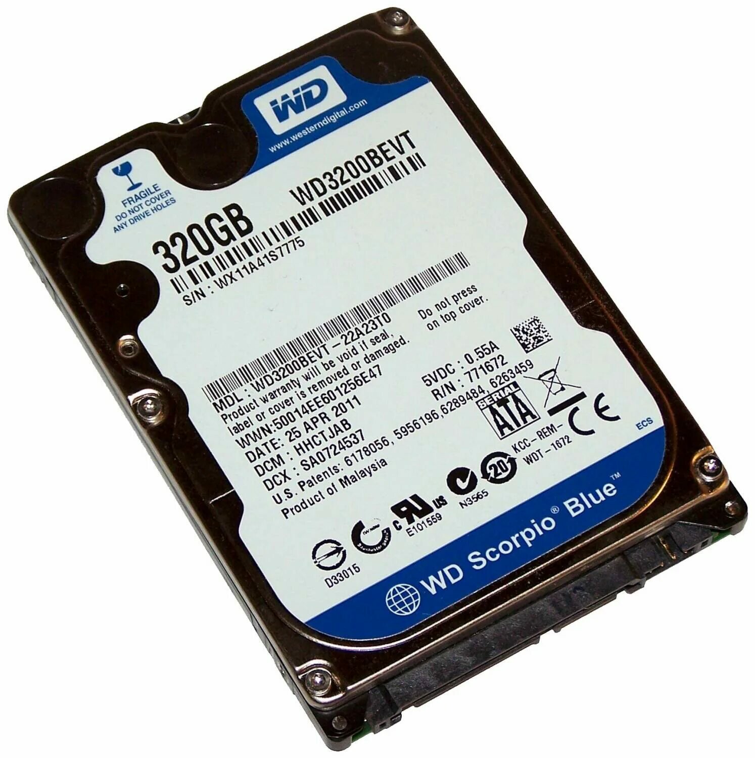 Жесткий диск 2.5" Western Digital Scorpio Blue 320 Гб для ноутбука
