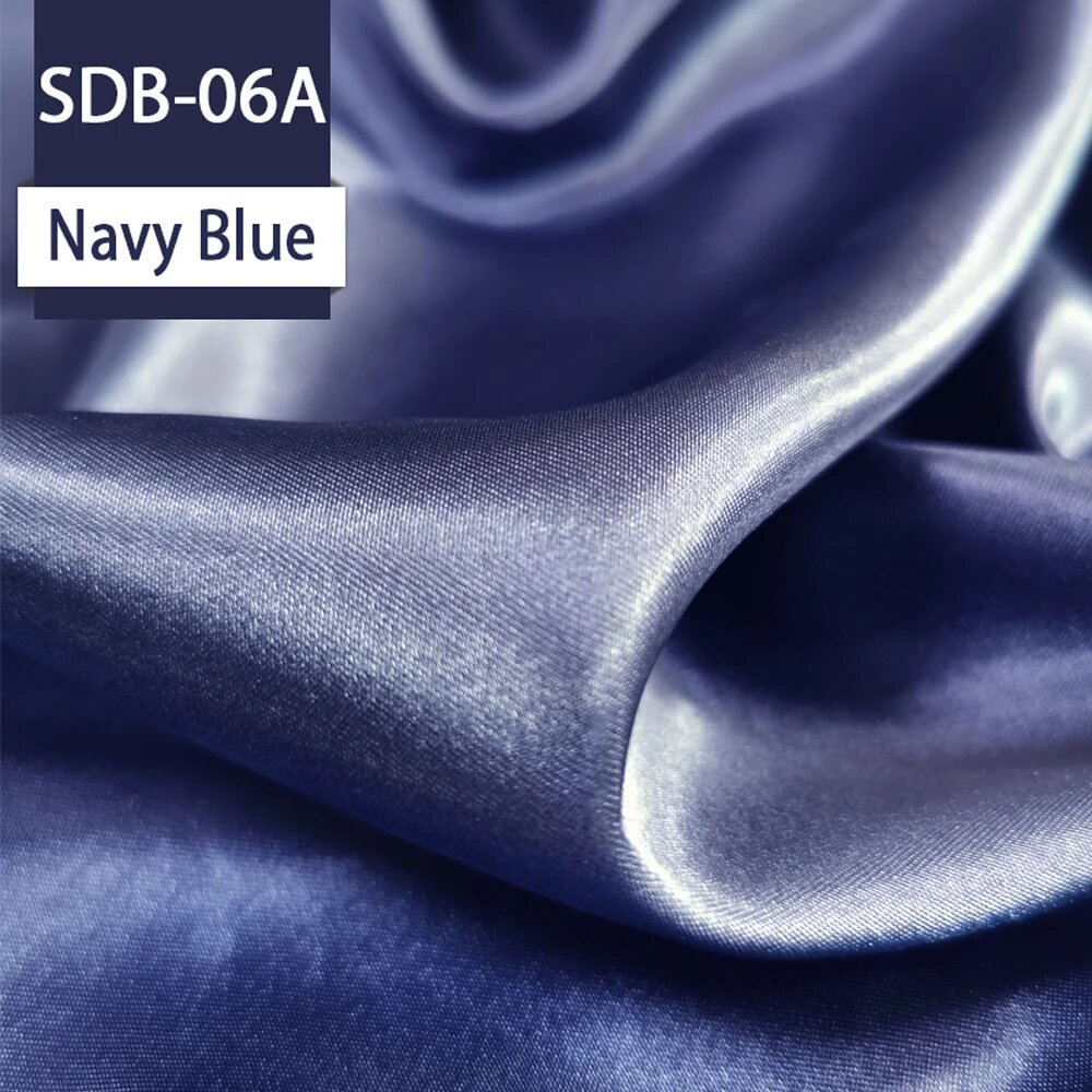 Атласная ткань темно-синяя SDB-06A