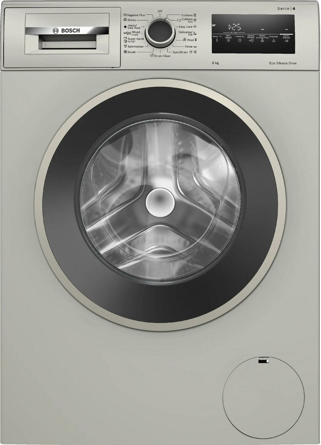 Стиральная машина Bosch WAN2821XME Serie 4 серебристая, 8 кг, 1400 об/мин
