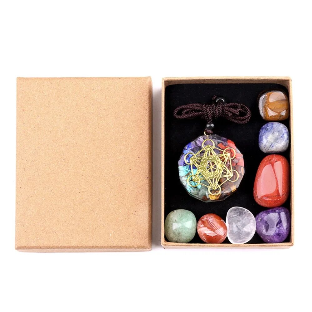 Набор кристаллов чакр из камня with Gift Box