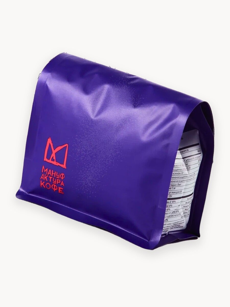 Кофе в зернах Мануфактура Кофе "Кения Меру", арабика, светлая обжарка, 250 гр.