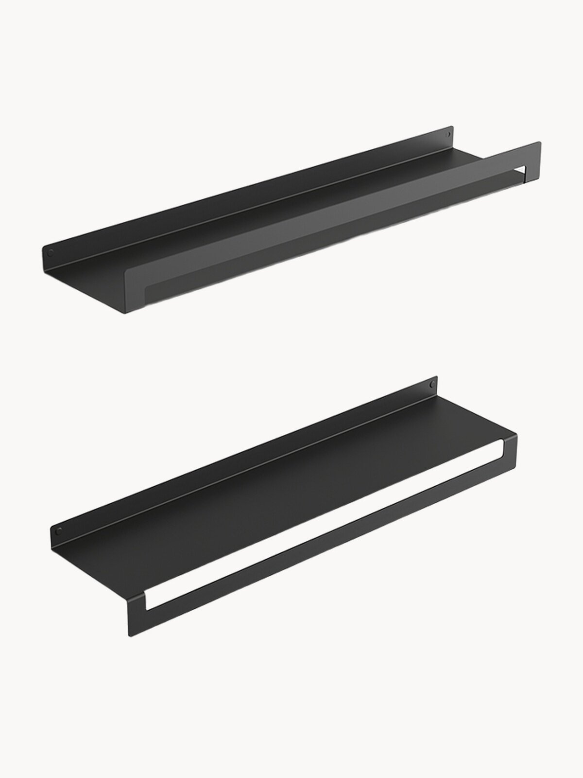 Полка для ванной с полотенцедержателем, 50 см, 2 штуки, черный цвет
