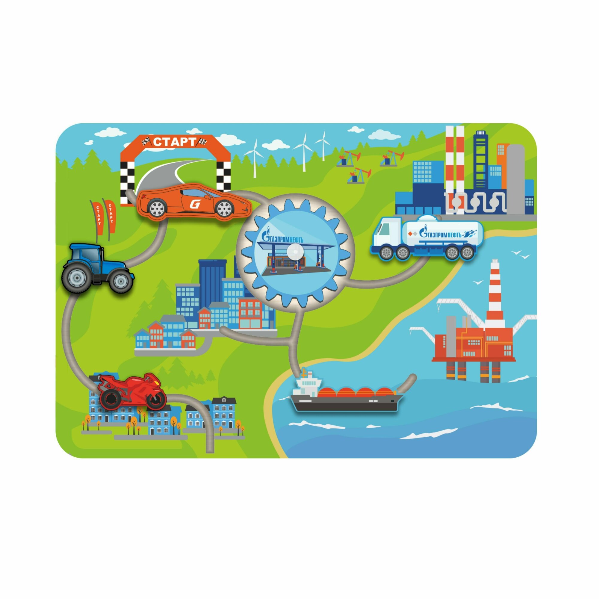 Деревянный конструктор Лабиринт Автозаправочная станция "Газпромнефть"