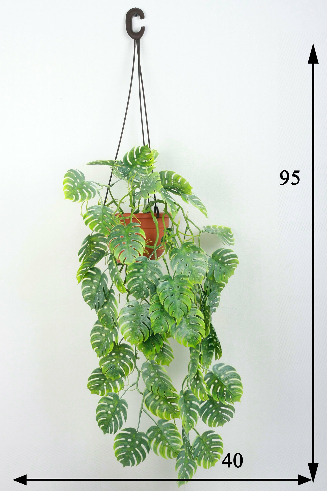 Искусственное растение Монстера в подвесном кашпо от бренда Holodilova