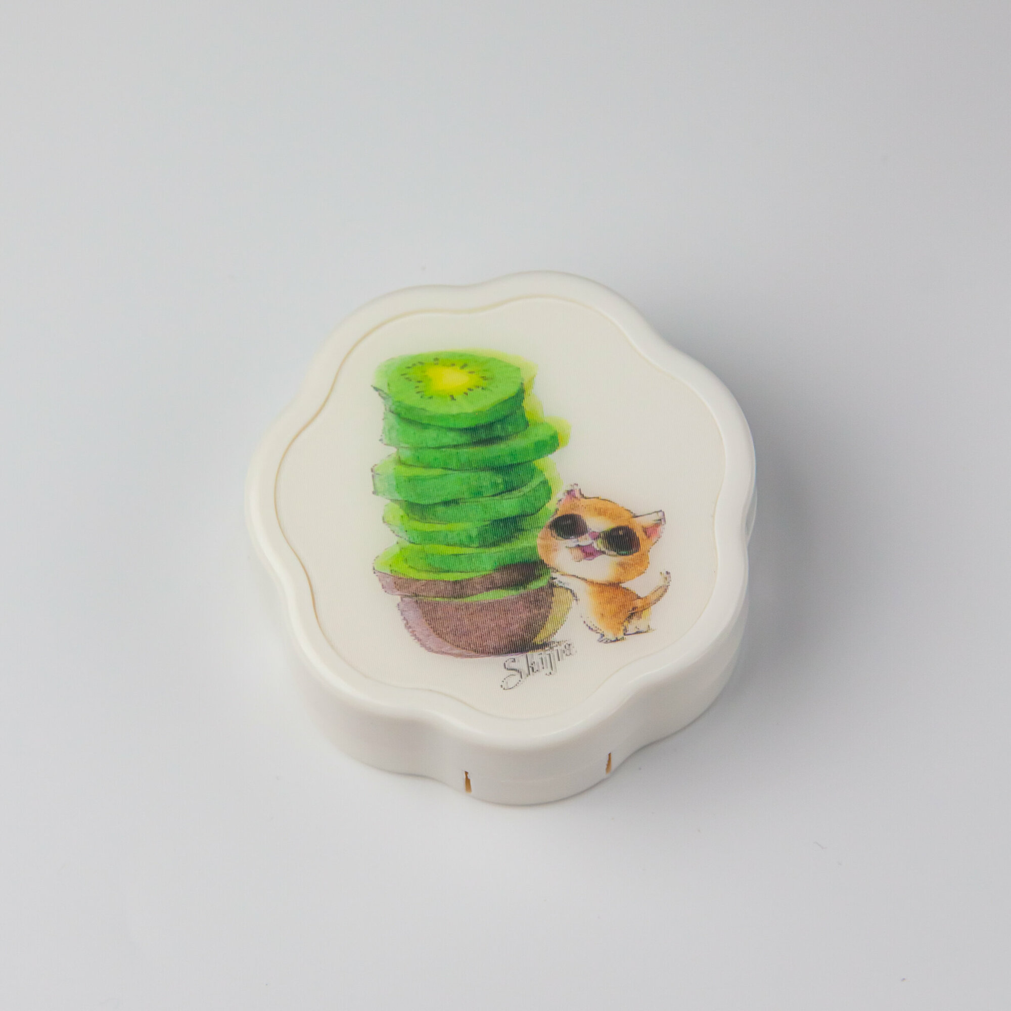 Контейнер для контактных линз "Optic Place", набор для контактных линз с зеркалом , бежевый