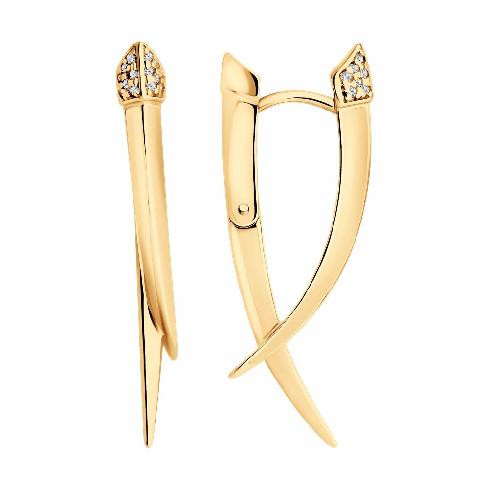 Серьги, серебро, 925 проба, фианит