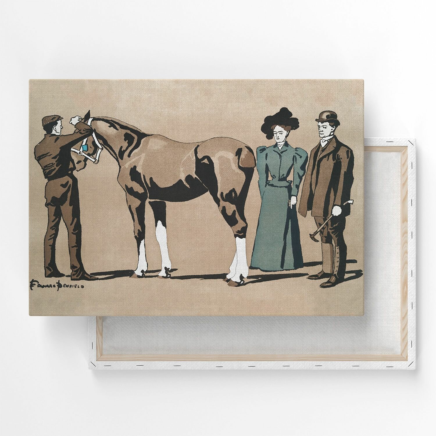 Картина на холсте, репродукция / Эдвард Пенфилд - People and horse / Размер 30 x 40 см