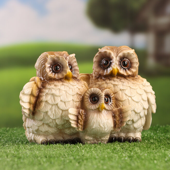 Садовая фигура "Семья сов" 18х9х12см, 10122706
