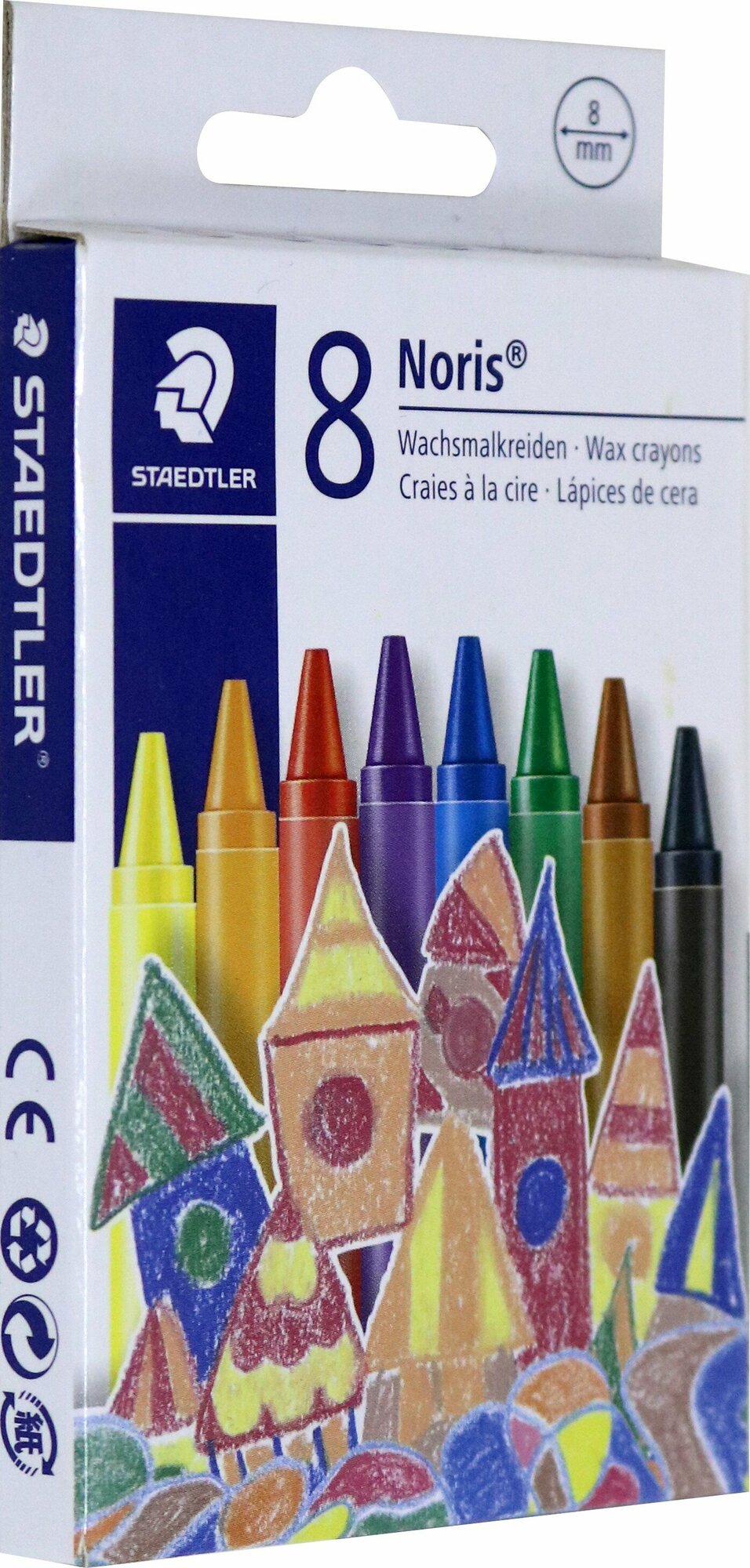 Мелки восковые "Noris Club" (8 цветов, круглые) (220NC804)