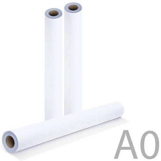 Бумага для плоттера Brauberg 841 мм х 175 м х втулка 76 мм, 80 г/м2, белизна CIE 146%