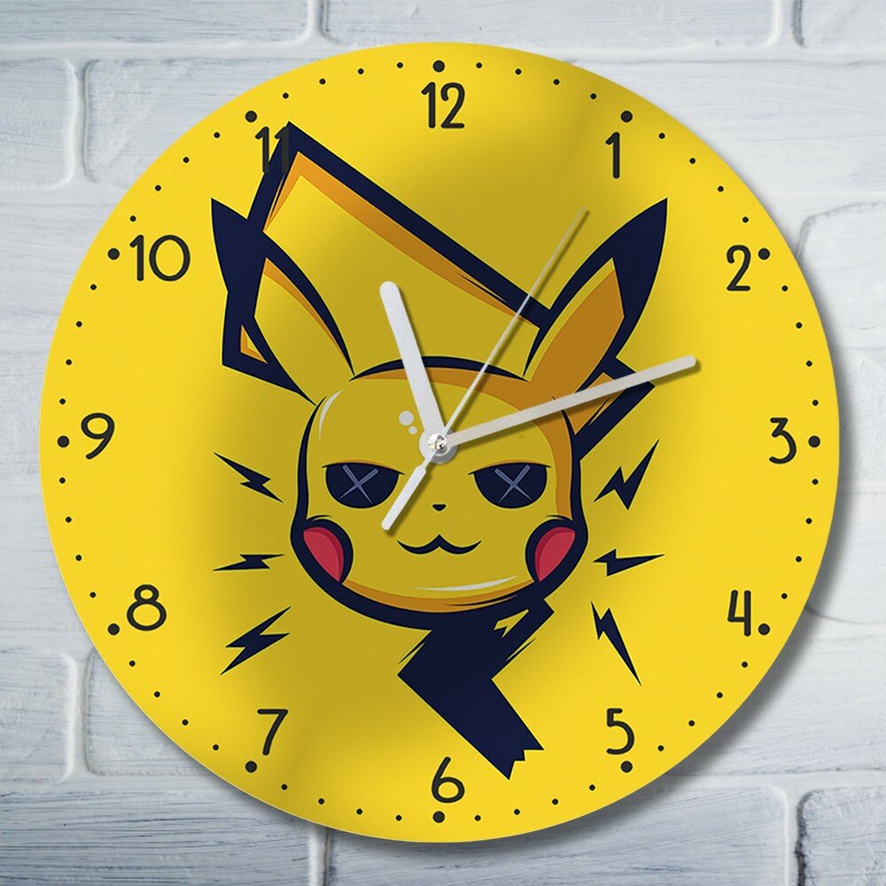 Настенные часы УФ "аниме покемон (Scarlet и Violet, пикачу, чармандер, сквиртл) - 10409"