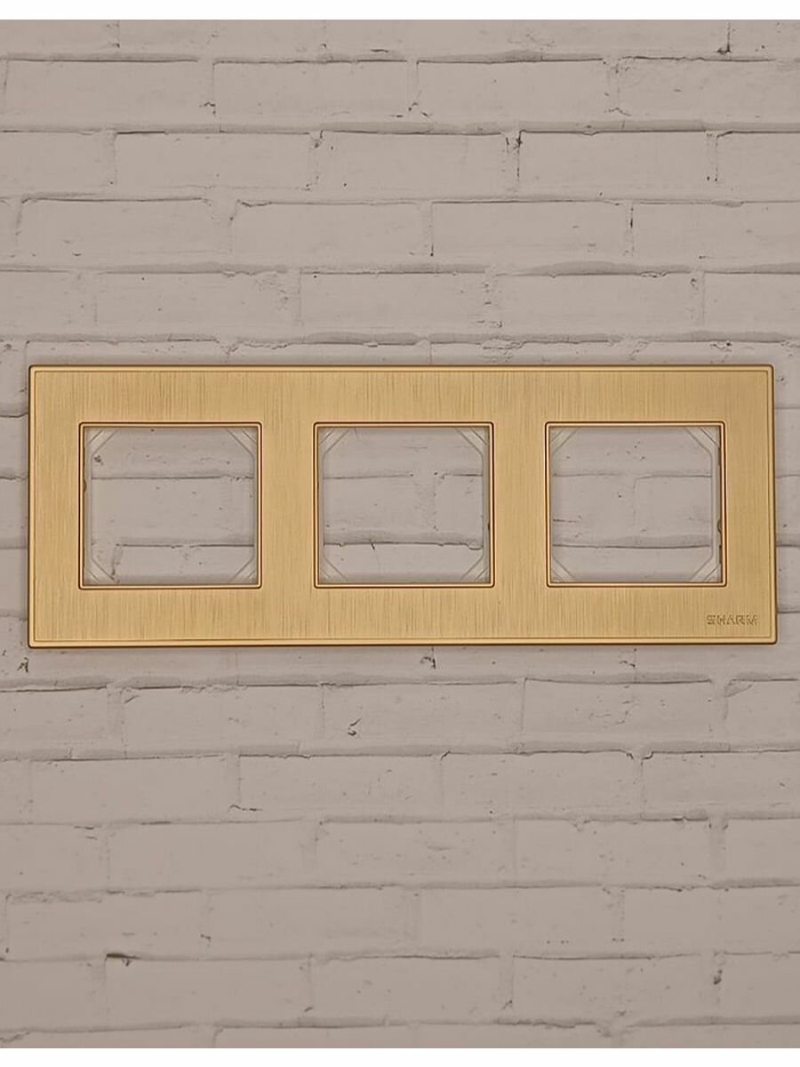 Рамка тройная для розеток шампань 492