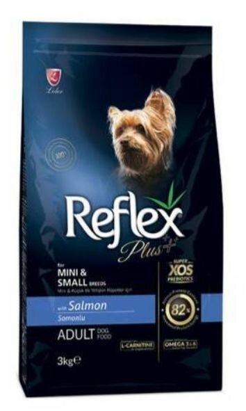 Reflex Сухой корм для собак мелких пород Plus Mini Small Breed Adult Dog Food Salmon, с лососем, 3 кг