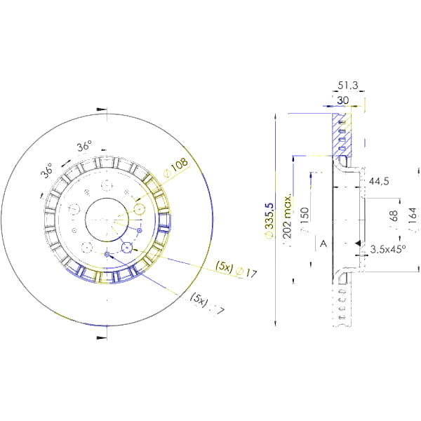 ICER 78bd7301 диск торм. пер. 335mm Volvo (Вольво) xc90
