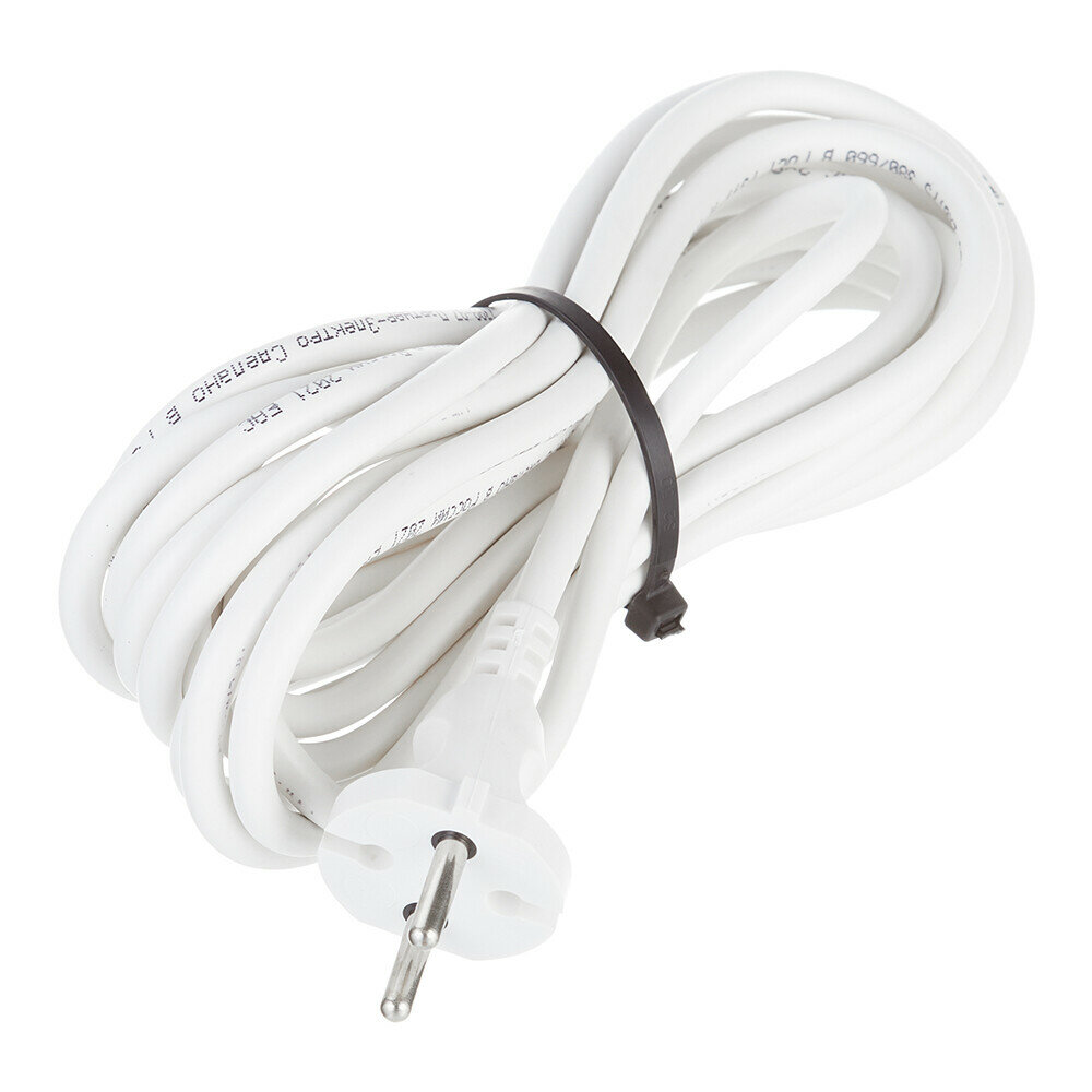 Шнур сетевой с вилкой 5 м ПВС-ВП 2х0,75 кв. мм 10 А Партнер-Электро белый (ЦБ-00013567/4521) Партнер Электро ЦБ-00013567/4521