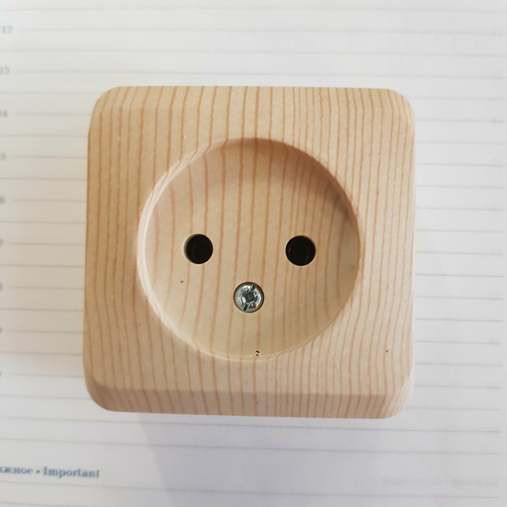 Розетка "Schneider Electric" Этюд без з/контакта, без шторок, открытой установки, цвет сосна, 16004С