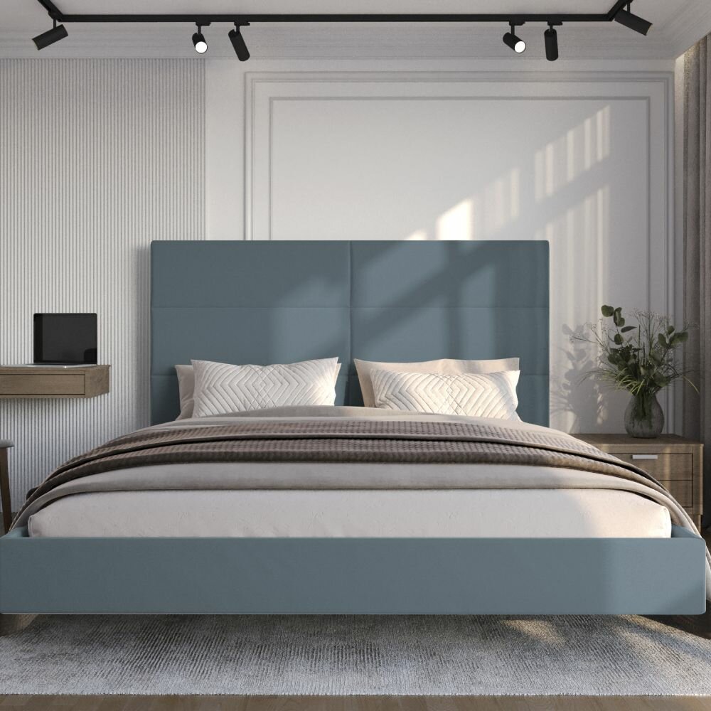 Кровать двуспальная 160x190 парящая Роузет цвет Серо-зеленый