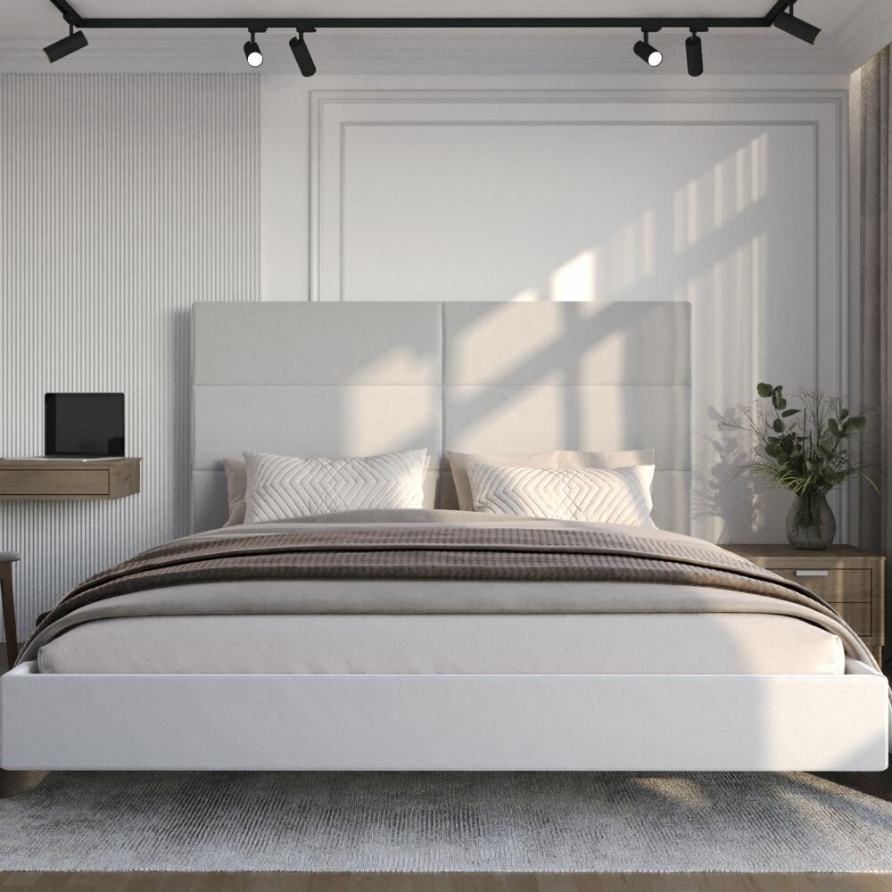 Кровать двуспальная 180x200 парящая Роузет цвет Серый