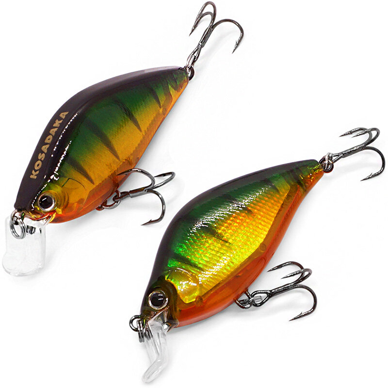 Воблер Kosadaka 3D Flat Crank 55F, плав, 55мм, 7.5г, 0.1-0.6м, цв. PC