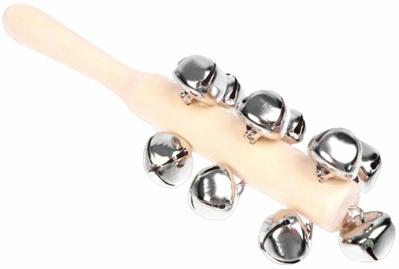 Музыкальная игрушка-погремушка "Яркое звучание" с бубенцами, детский музыкальный инструмент, развитие чувства ритма, моторики, визуального и слухового восприятия