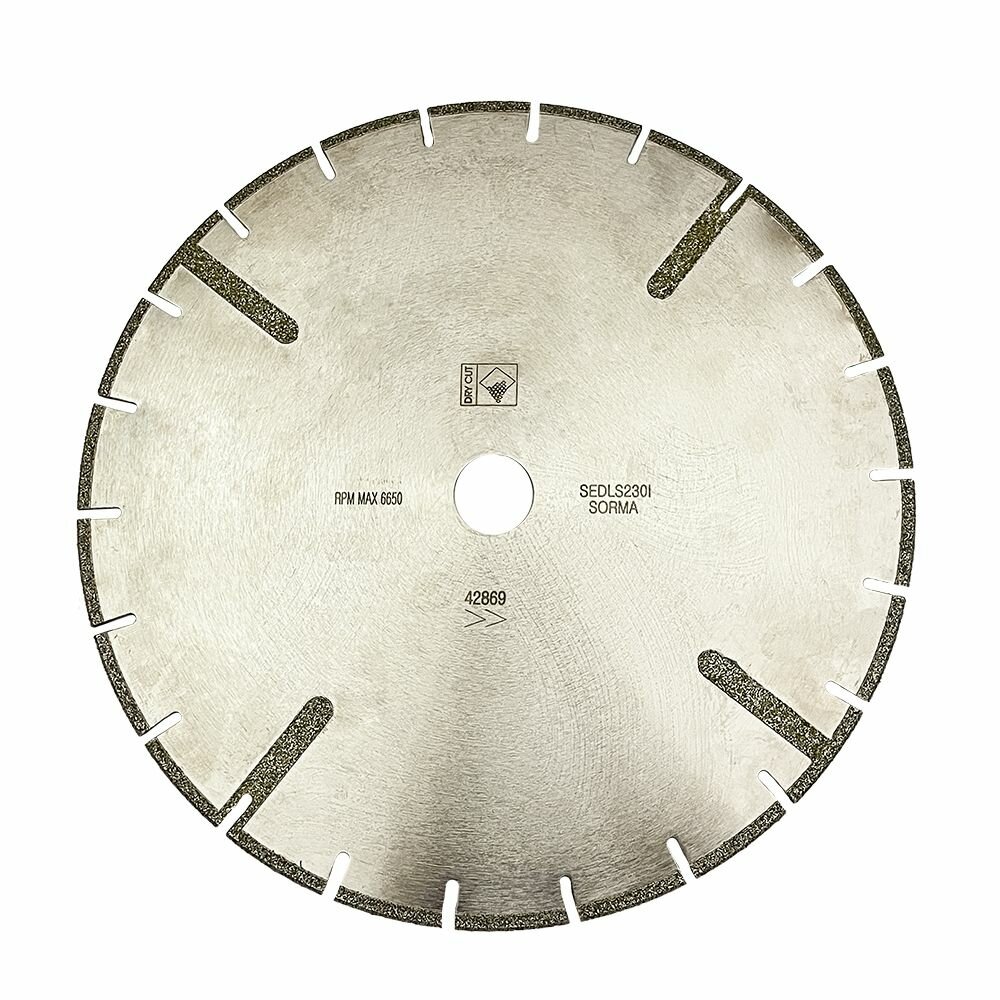 Диск алмазный для резки мрамора SEDLS с боковыми сегментами с двух сторон 230мм/фланец 22,23 мм SORMA (Сорма)