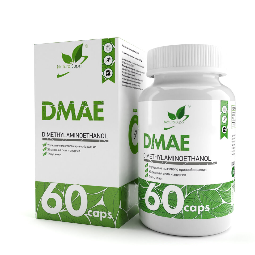 Дмае для нервной системы и работы мозга, Natural Supp DMAE 250 mg 60 caps