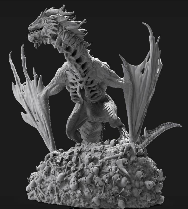 Хранитель Костяных Глубин, 100*90*90мм, миниатюра под покраску, ДнД, DnD, Подземелья и Драконы