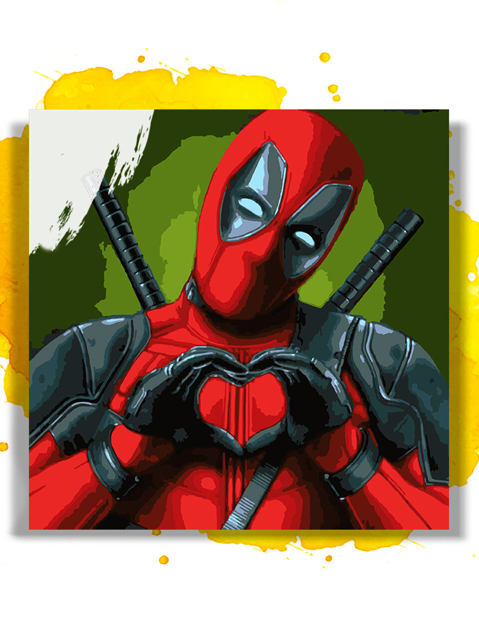 Картина по номерам на холсте Дэдпул Love, 40 х 40 см