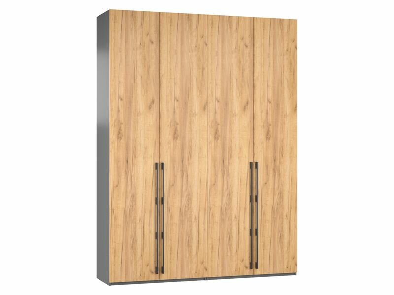 Шкаф распашной для одежды "Морган 2.1" 180х240х50 Серый графит / дуб крафт золотой