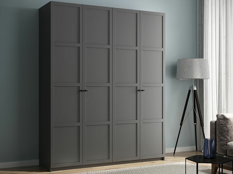 Шкаф распашной для одежды " Берг 5" 160х200х50 Серый графит / Графит