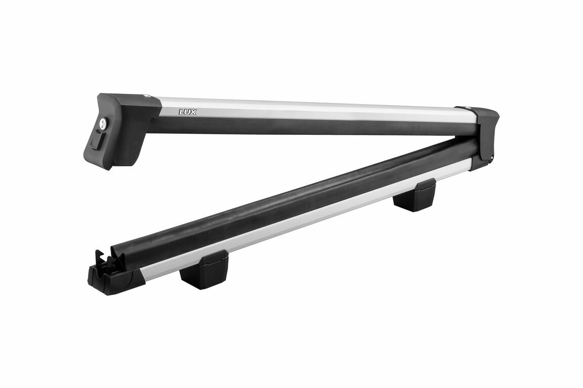 Крепление для перевозки 6 пар лыж или 4 сноубордов LUX эльбрус 750 серебристое с замком на крышу / для багажника с крыловидными или аэро поперечинами