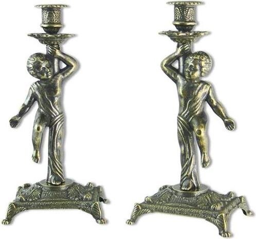 Alberti Livio AL-82-109-ANT Пара подсвечников купидон на 1 свечу, под бронзу alberti livio