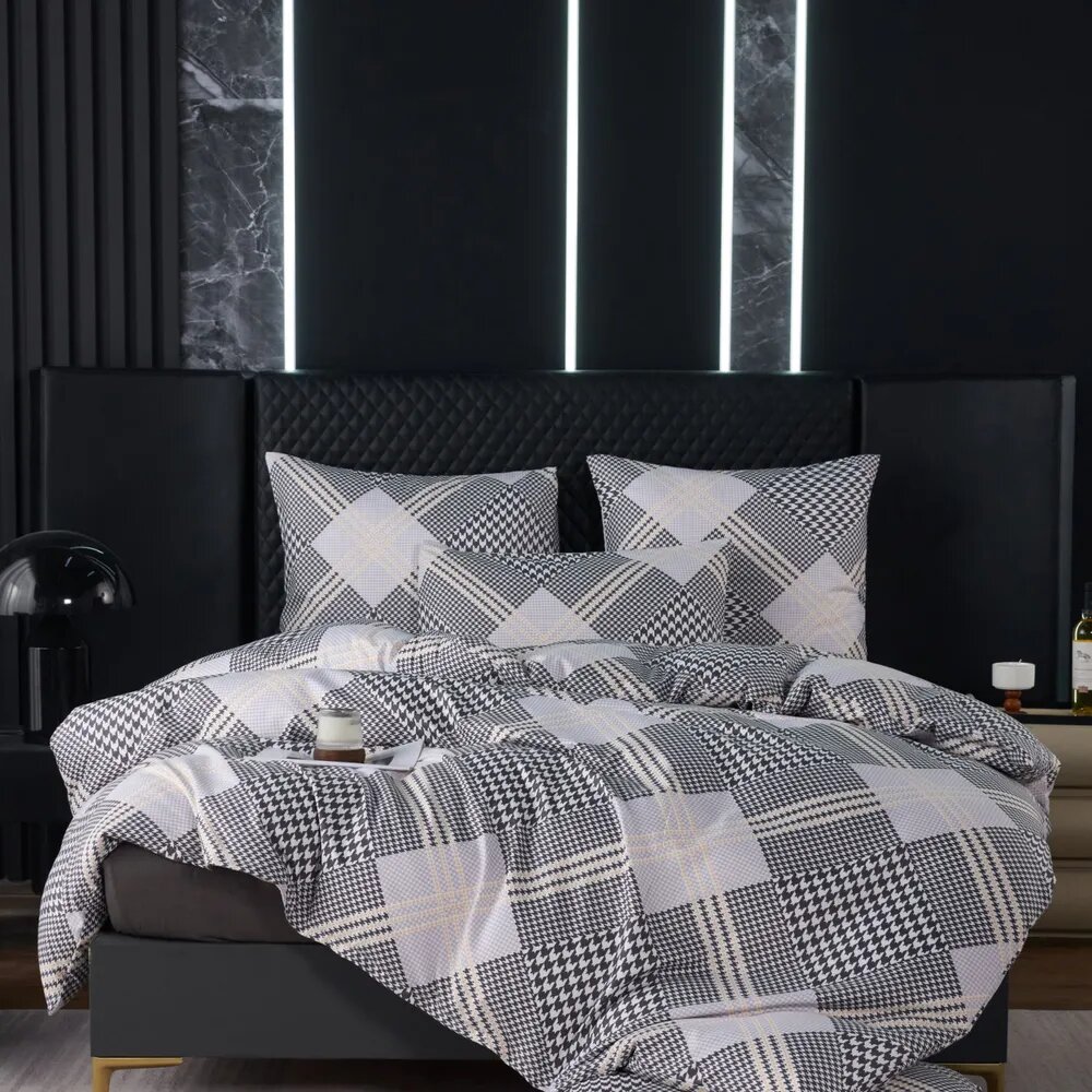 Комплект постельного белья Alanna Beautiful Сатин на резинке по кругу Двуспальный размер