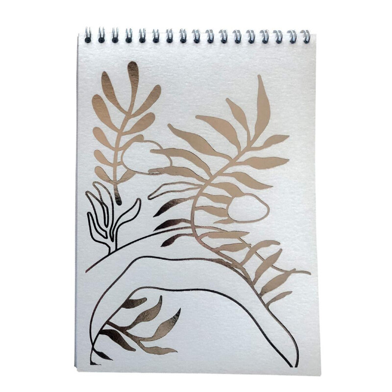 Блокнот А5 50л. Attache Selection в клетку ветви белый на спирали 1827689