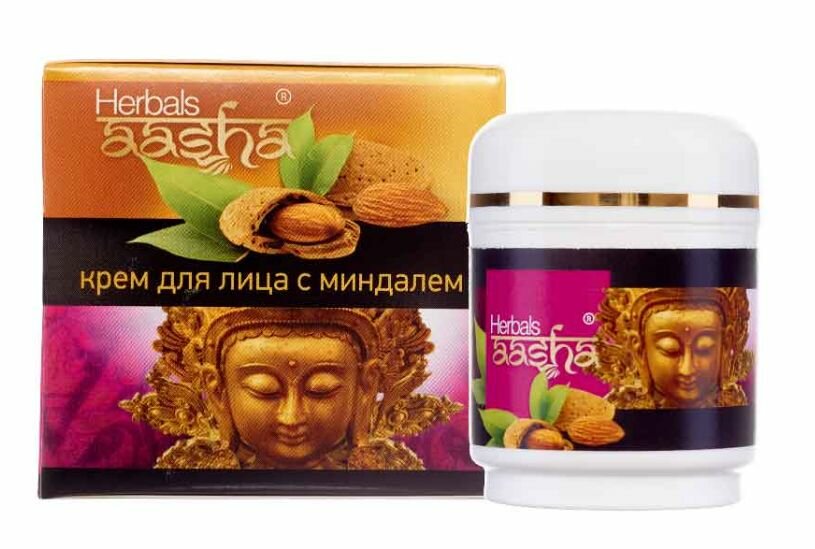 Aasha Herbals Крем для лица, с миндалем, 50 мл