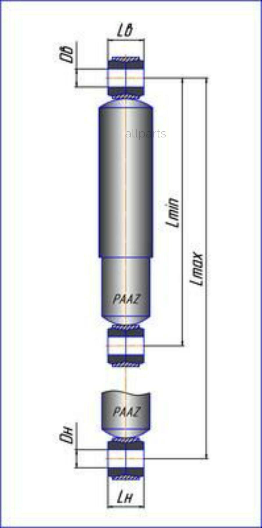 PAAZ P403290500630 амортизатор подвески! \ ГАЗ-3308