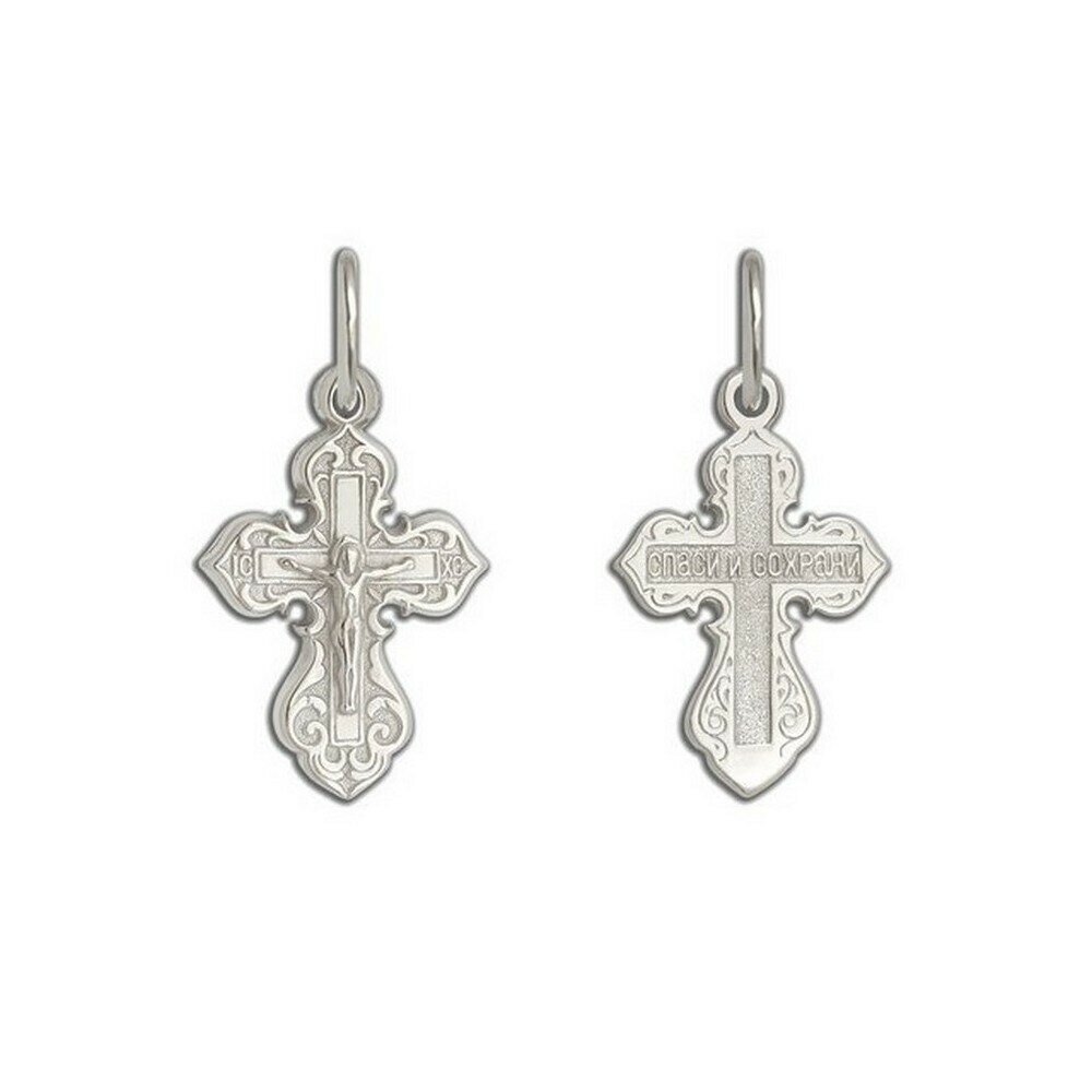 Крестик, серебро, 925 проба, родирование