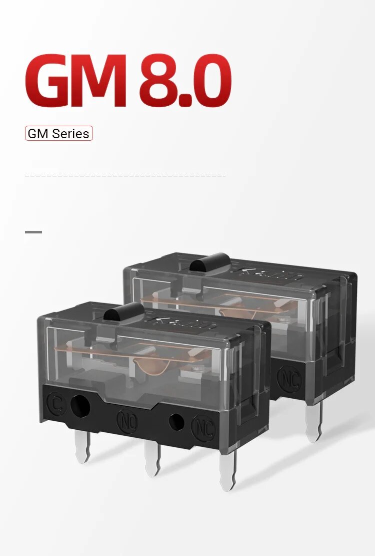 1/2/3 шт. Kailh GM 8,0, микропереключатель для игровой мыши, черный, 8 микрокнопок для игровой мыши, 3-контактный, черная точка