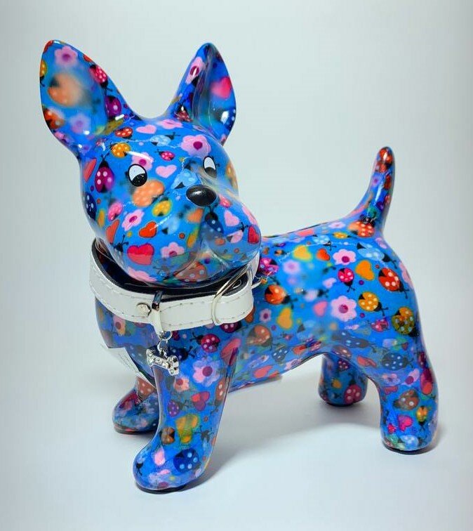 POMME PIDOU Собака Бумер (синяя с цветками и божьими коровками)