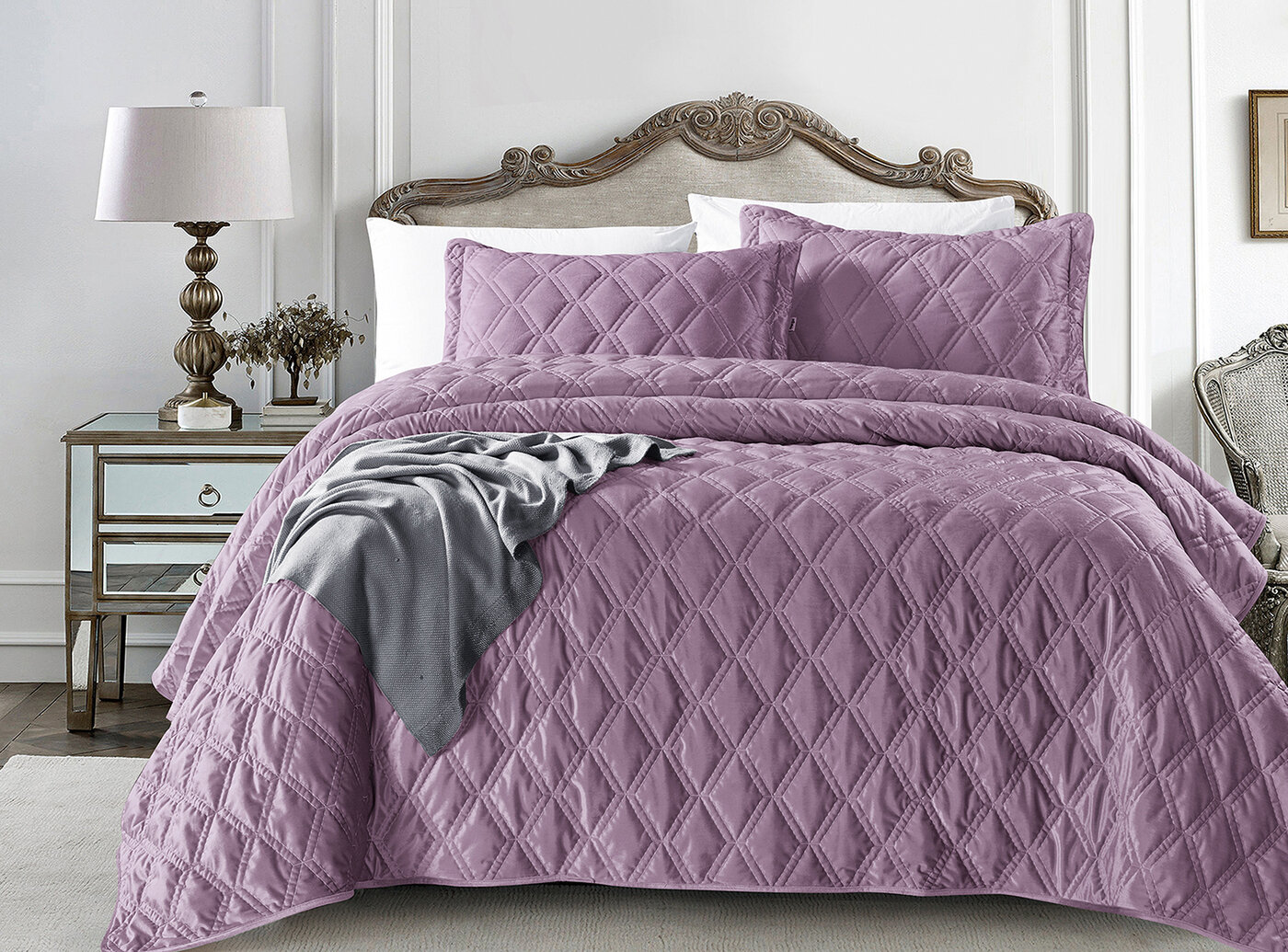 Велюровое Покрывало Tango Baccara, евро, размер 240x260 см, 2 наволочки 50х70 см