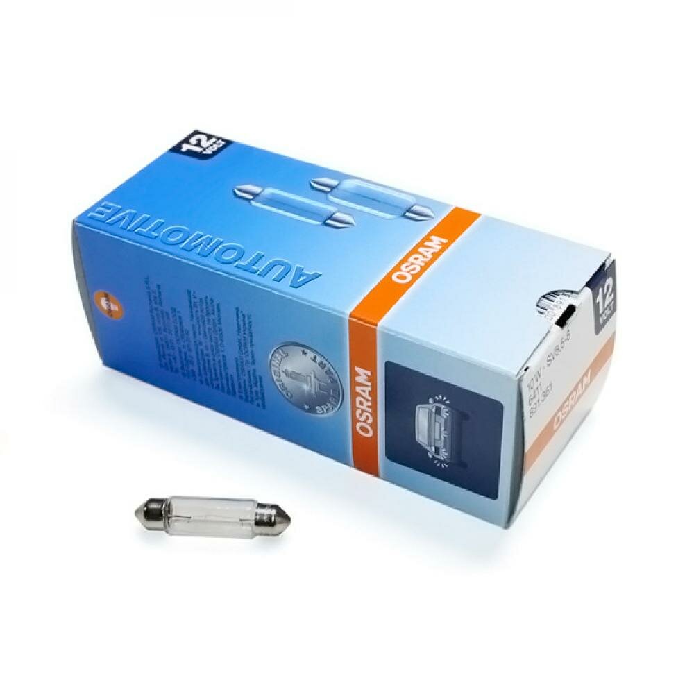Лампа 12V 10W SV8,5 (11х41) плафона салона Osram