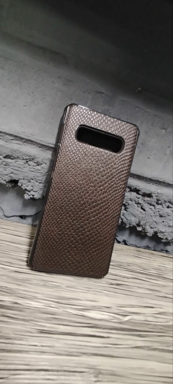 Чехол для телефона Samsung S10 Plus, искусственный, коричневый