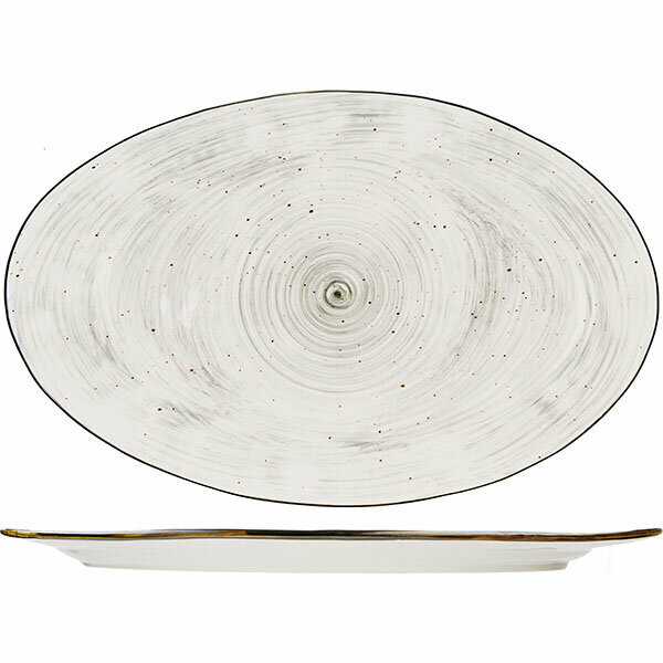 Блюдо овальное Пастораль фарфор H=2.7, L=40.8, B=26.2см