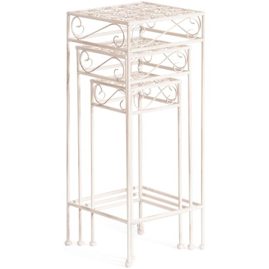 Столики Tetchair Secret de Maison BEAUTY набор из 3-х штук ( mod. PL08-9993 ) металл, 30х70см/25х60см/20х50см, antique white
