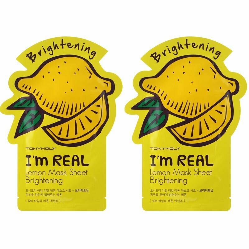 Tonymoly Маска Тканевая с экстрактом лимона, 21г, 2 шт